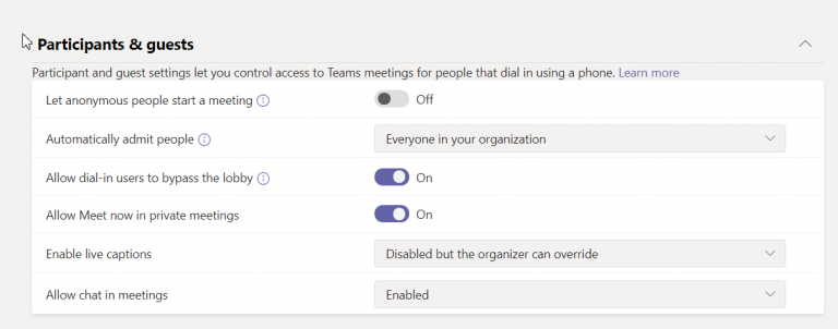 MS Teams – Manage Policies – “Automatically admit people” - SharePoint Pals