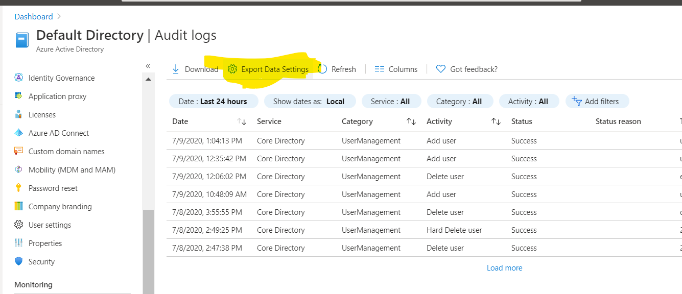 Export Azure Audit Logs to Azure Event Hubs – Step by Step Procedure to ...