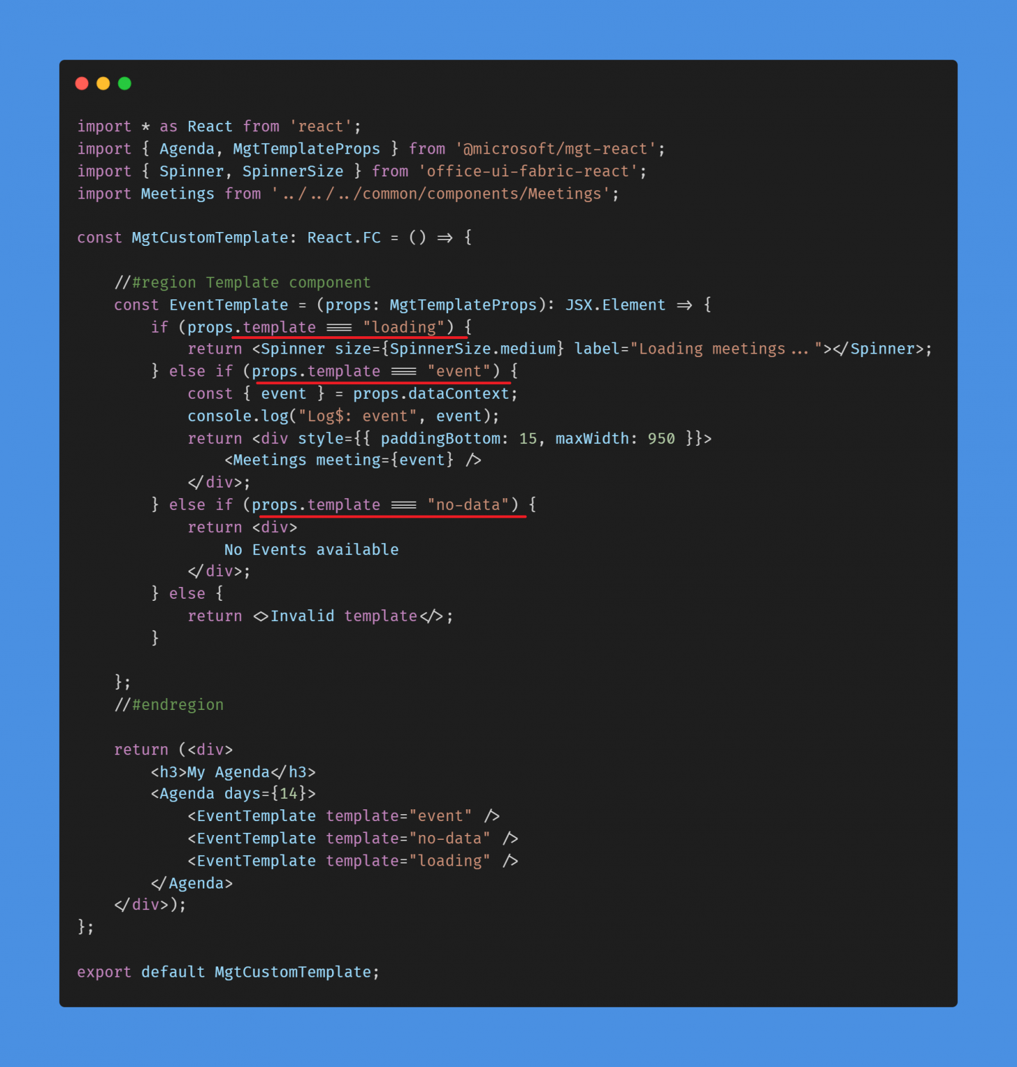 How to add custom template in Microsoft Graph Toolkit in SPFx solution ...