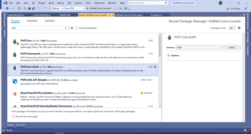 Net Core Console Application For Sharepoint Online Using Pnpcore Library Interactive Login 9634