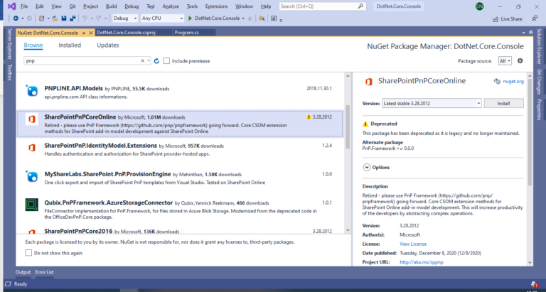 Net Core Console Application For Sharepoint Online Using Pnpcore Library Interactive Login