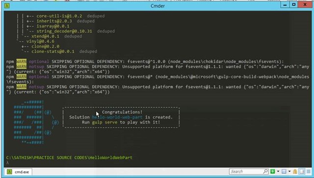 Step By Step Procedure To Create The First Hello World Webpart In Sharepoint Framework